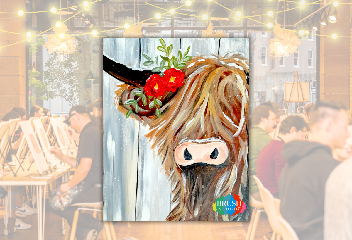 Brush Studio Paint & Sip - Winter Highland Cow - Grand Rapids MI, 49503