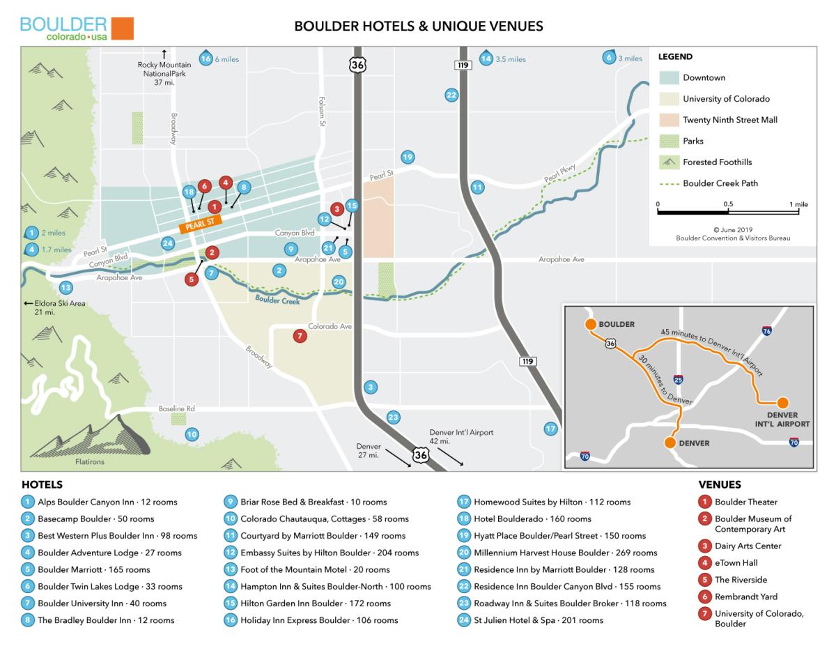 Boulder Hotels Map