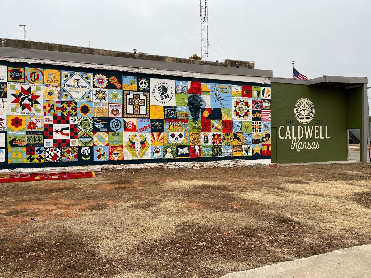 Caldwell Firehouse Community Quilt Mural - Caldwell KS, 67022