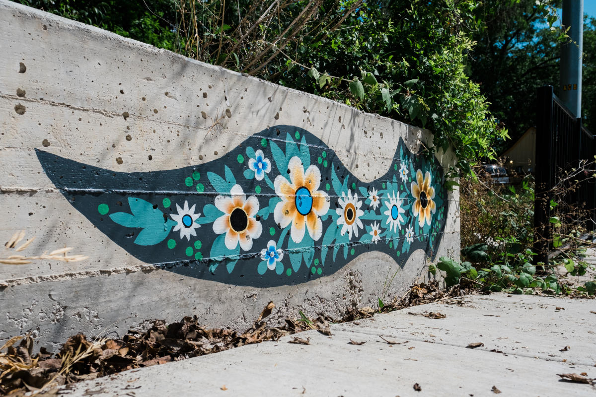 Mini Mural at MLK Drive retaining wall | San Marcos, TX