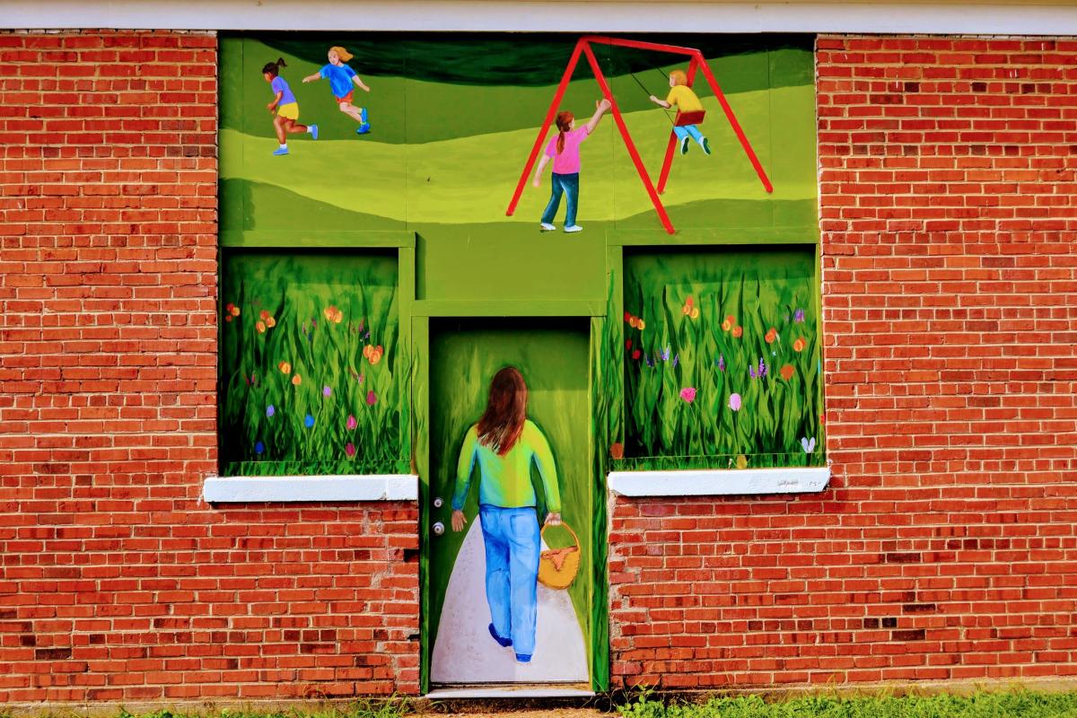Kids Playing Scene Mural