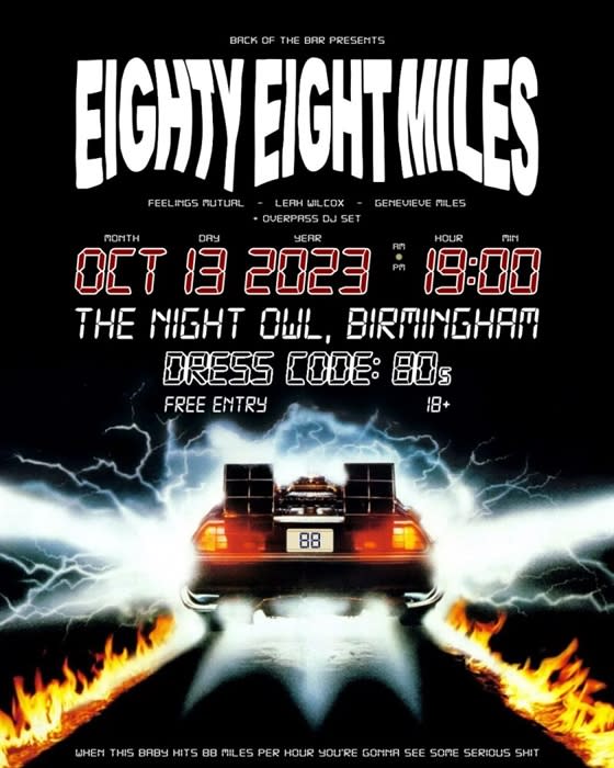 EIGHTY EIGHT MILES (Back to the 80s) Halloween Party - Visit Birmingham
