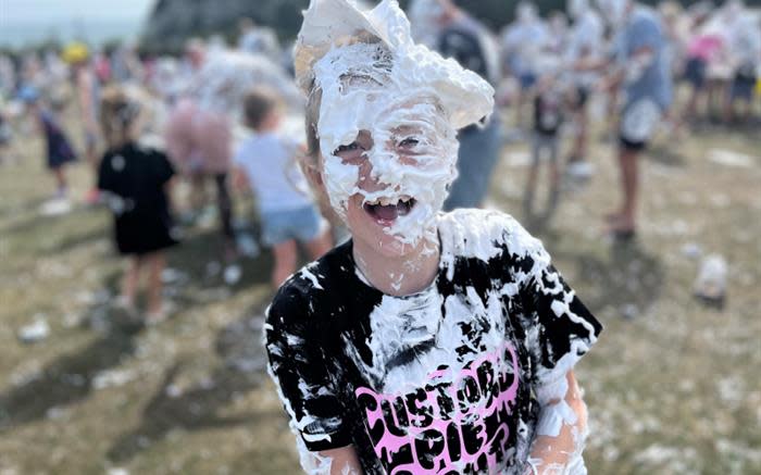 Sandy Balls Custard Pie Fight - Visit the New Forest