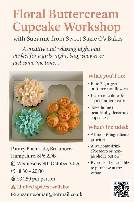 Floral Buttercream Cupcake Workshop - Visit the New Forest