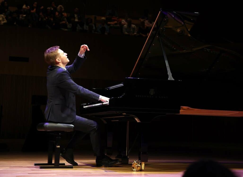 Dmytro Choni with the University Orchestra