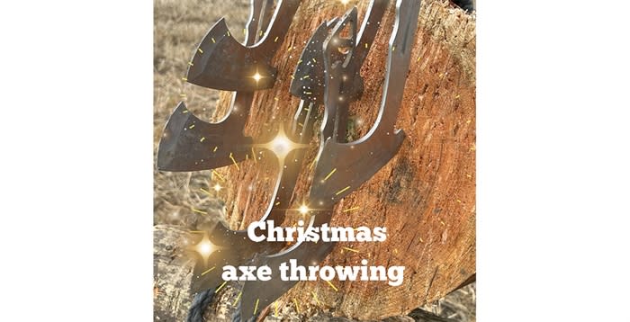 Christmas axe throwing at Notgrove - Cotswolds