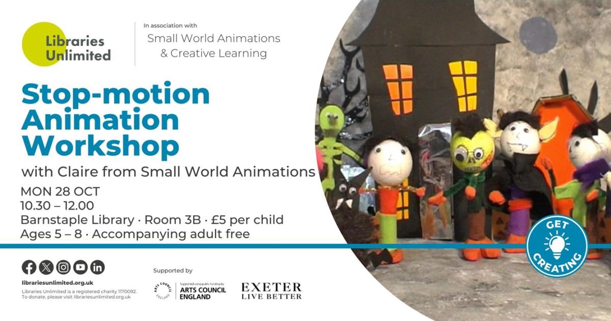 Stop Motion Animation Workshop for 5-8 year olds at Barnstaple Library - Visit Devon