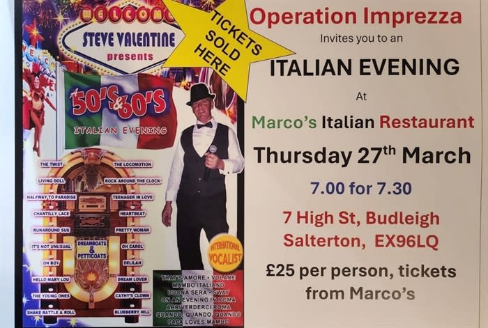 Italian Evening at Marco's Italian Restaurant - Visit Devon