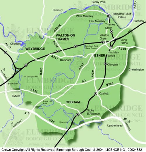 Map of Elmbridge - Visit Surrey