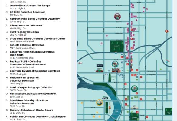 Map Of Downtown Columbus Columbus OH Rand McNally | Stanfords