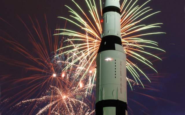 space shuttle fireworks
