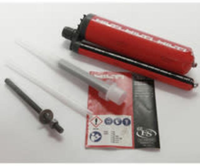 Threaded Rod With Flat Washer, Hex Nut, And Epoxy