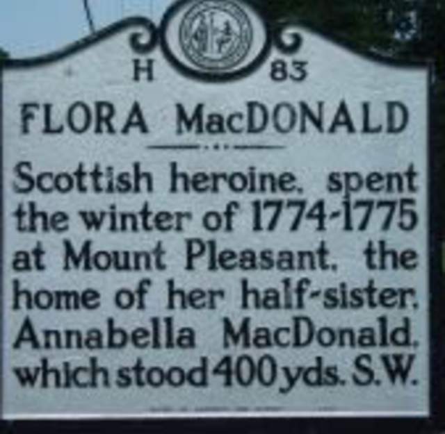Flora MacDonald Historical Marker