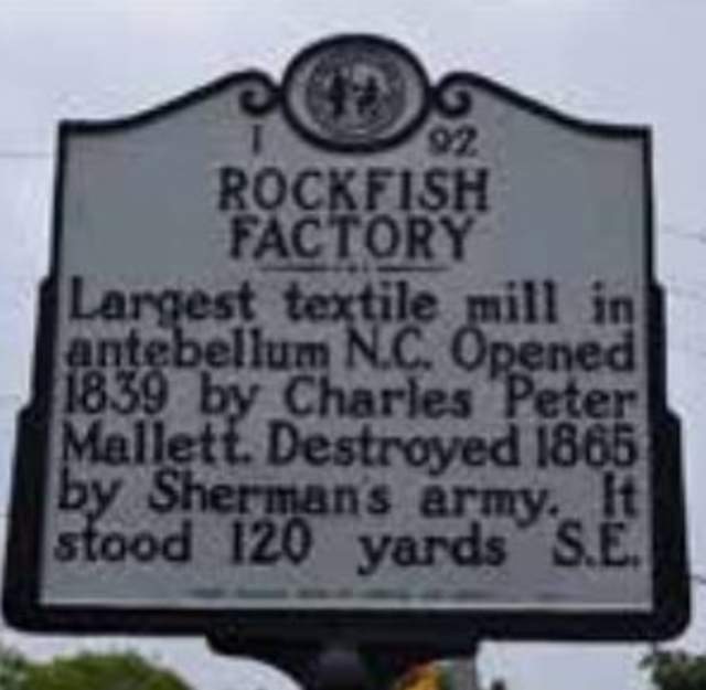 Stop 47: Rockfish Factory Historic Marker