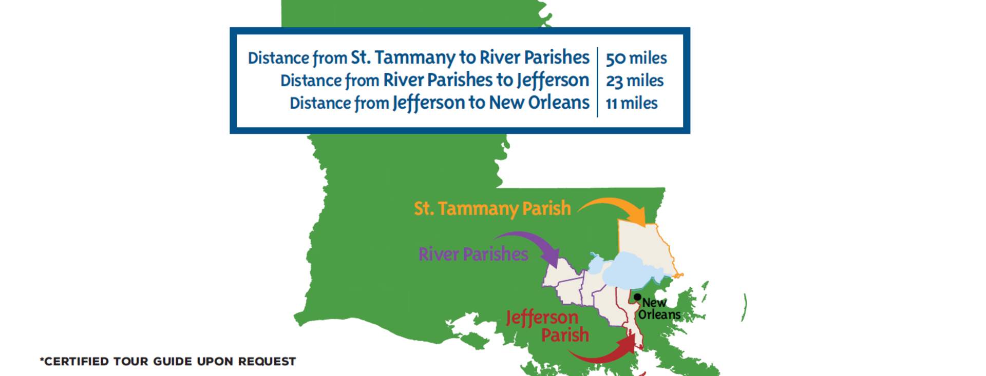 South Louisiana Parish Map