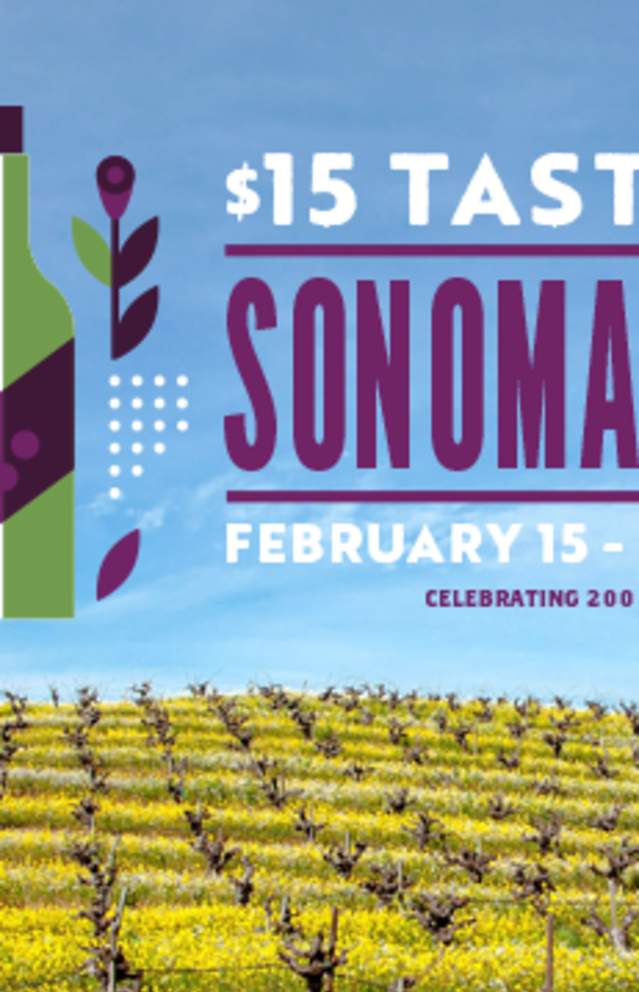 Sonoma Sips Wine Special $15 Tasting Fees
