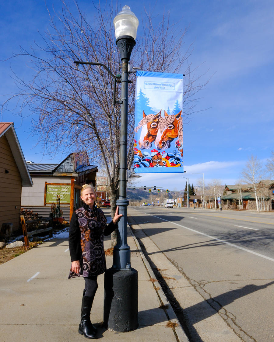 Main Street Banners: Local Artist Captures Granby’s Winter Wonders