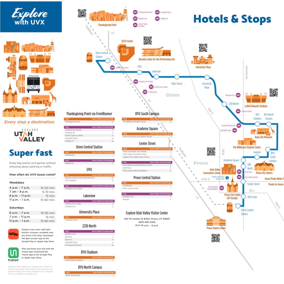 UVX Schedule & Map - 10 Things to Do Along The Route