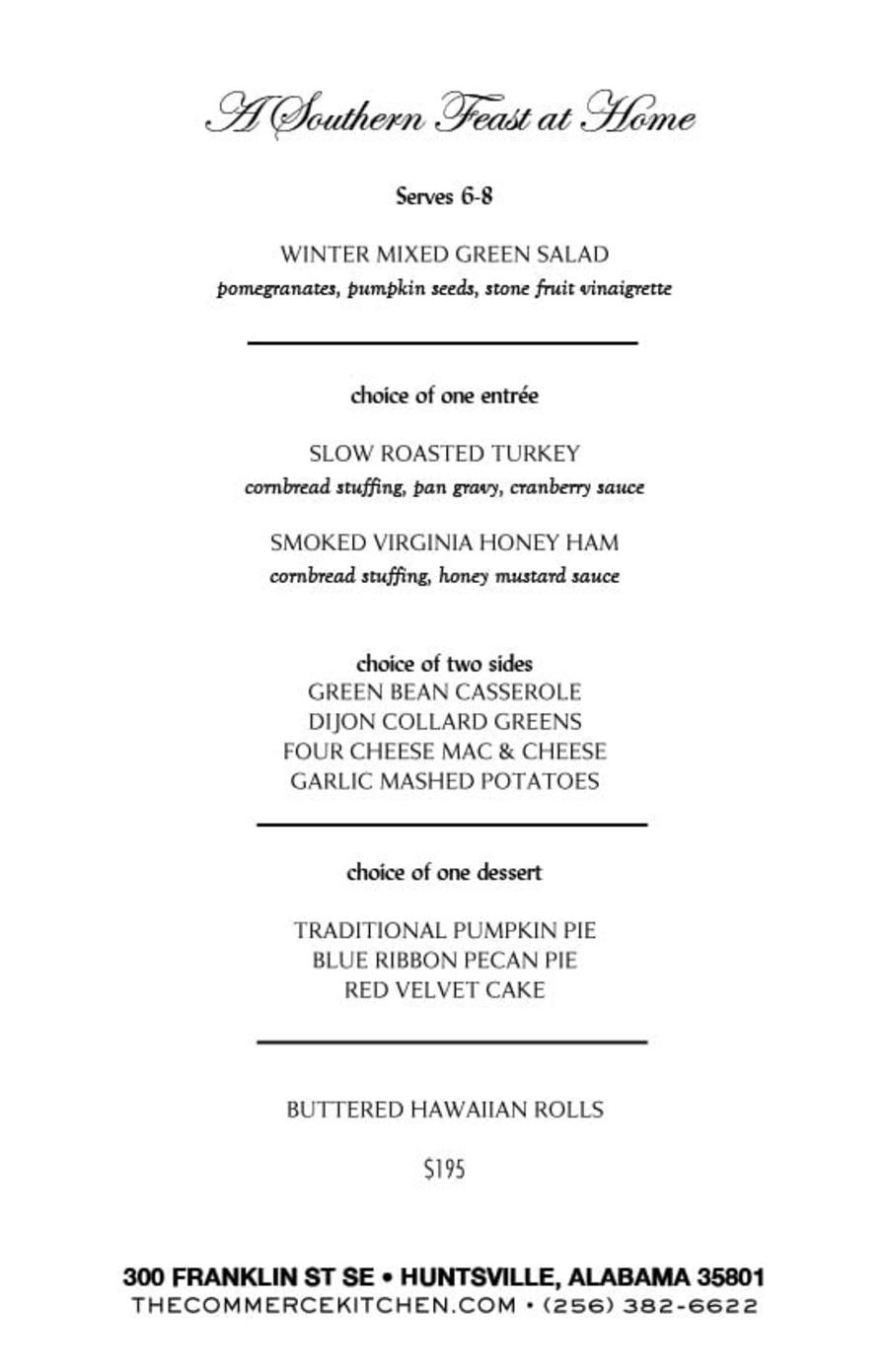 Order your Thanksgiving Meals To Go in Huntsville