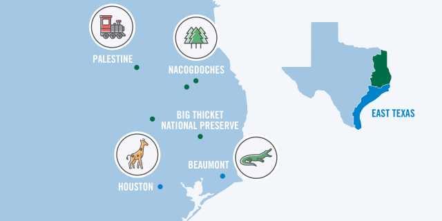 Large Map Of East Texas