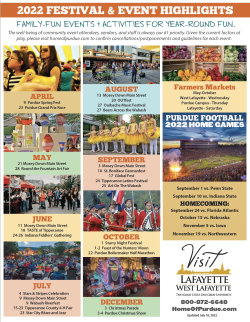 Brochures & Visitors Guides for Lafayette-West Lafayette, Indiana