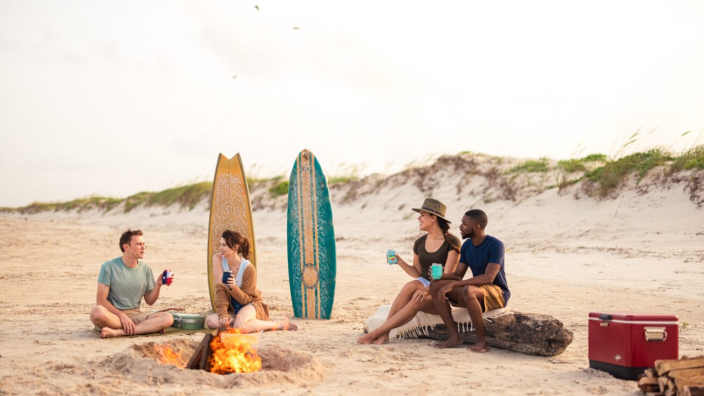 white cap beach sunset