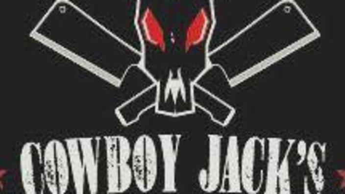 Cowboy Jacks Logo One Eyed Jack's Saloon Bison Skull Wooden 3D Magnet