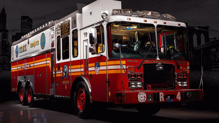 fire engine at night