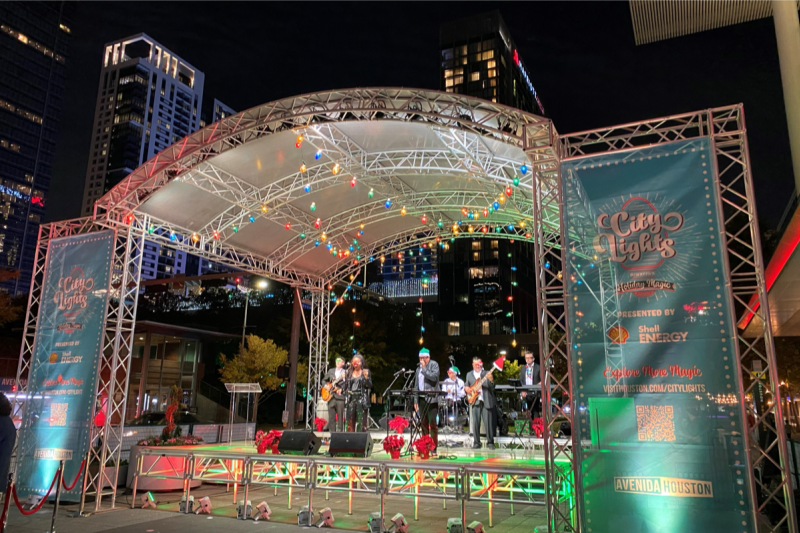 Luces de Navidad en Houston Downtown