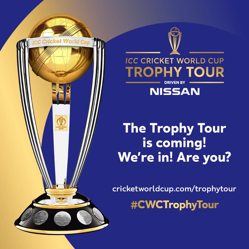 ICC Cricket World Cup Trophy Tour, Driven by Nissan, to undertake 100 ...