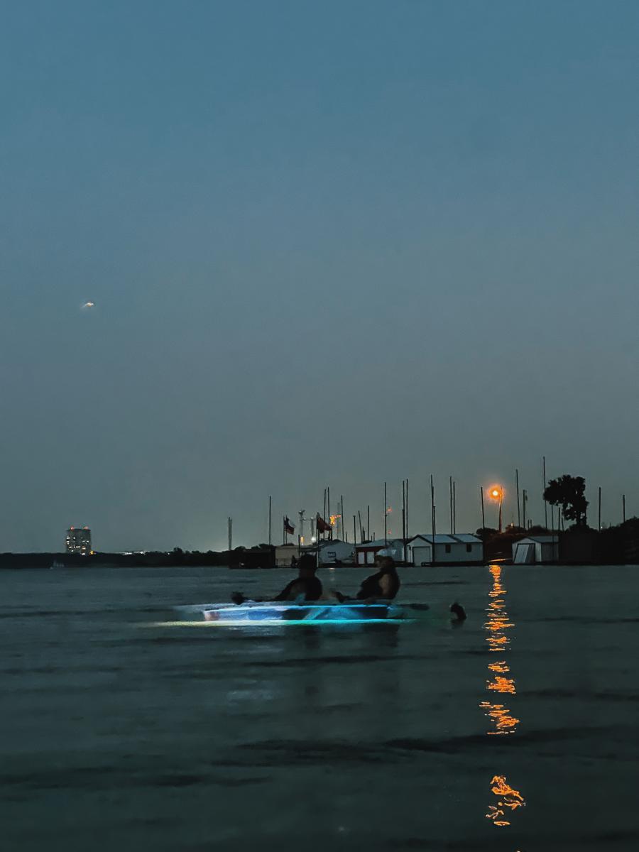 Take a Sunset Paddle Tour in a Clear, Glowing Kayak on Grapevine Lake