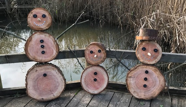 Follow the snowman trail at Seaton Wetlands