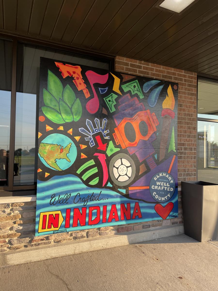 Well crafted mural highlights the best of Elkhart County, Indiana