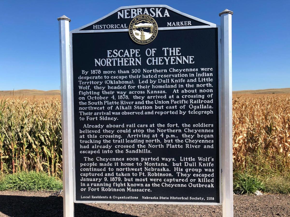 Historical Marker: Escape of the Northern Cheyenne