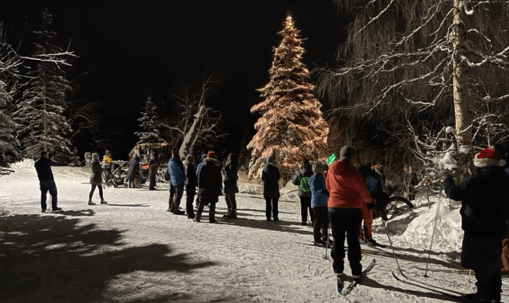 Enjoy festively decorated trees along wooded winter trails!