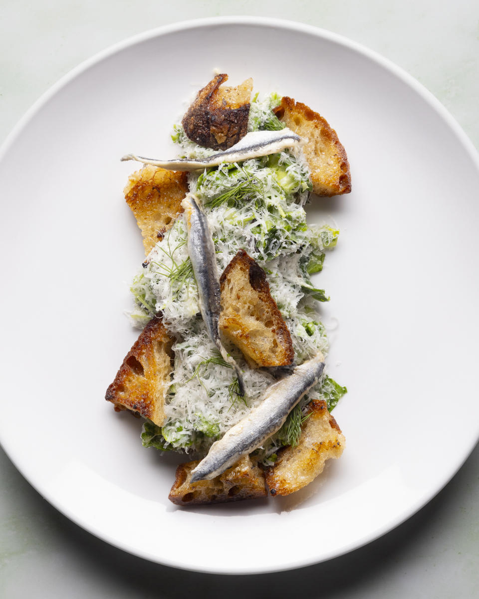 fancy caesar salad plating