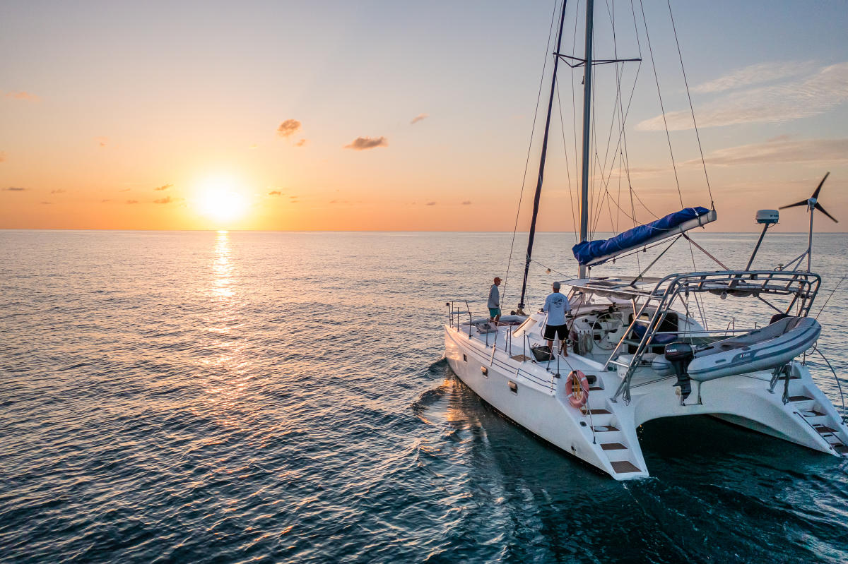sunset ocean boat