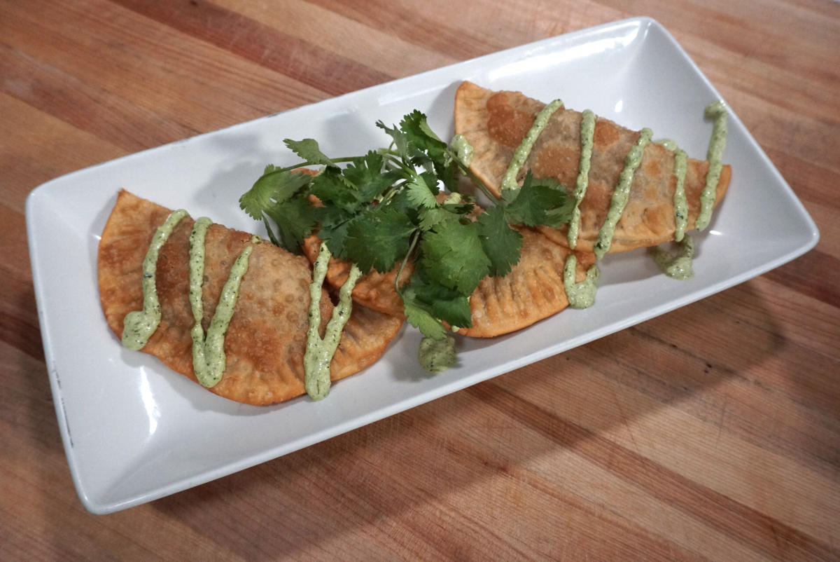 How to Make Sweet Italian Sausage Empanadas With Roasted Poblano Aioli
