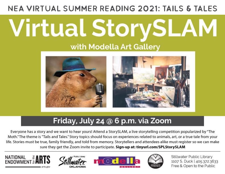 Share a tale at Stillwater Public Library's virtual StorySLAM competition