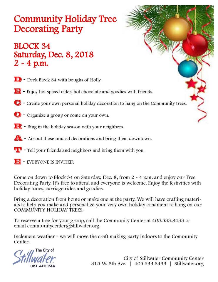 Save the Date: Community Holiday Tree Decorating Party on Dec. 8