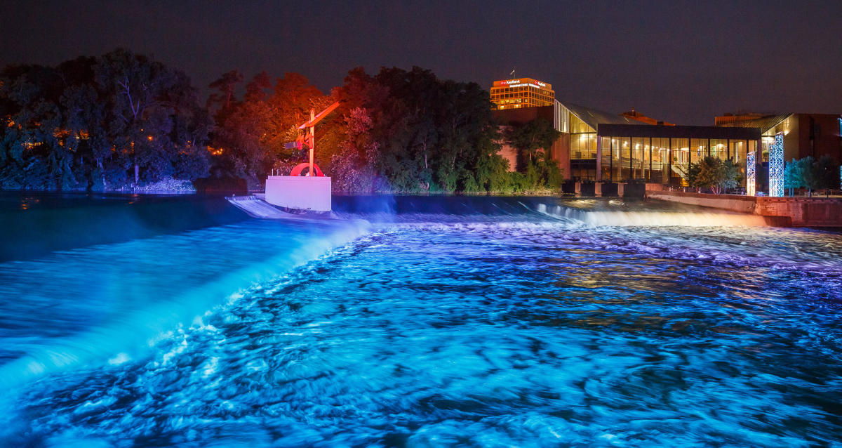South Bend River Lights | Interactive Displays on the Water