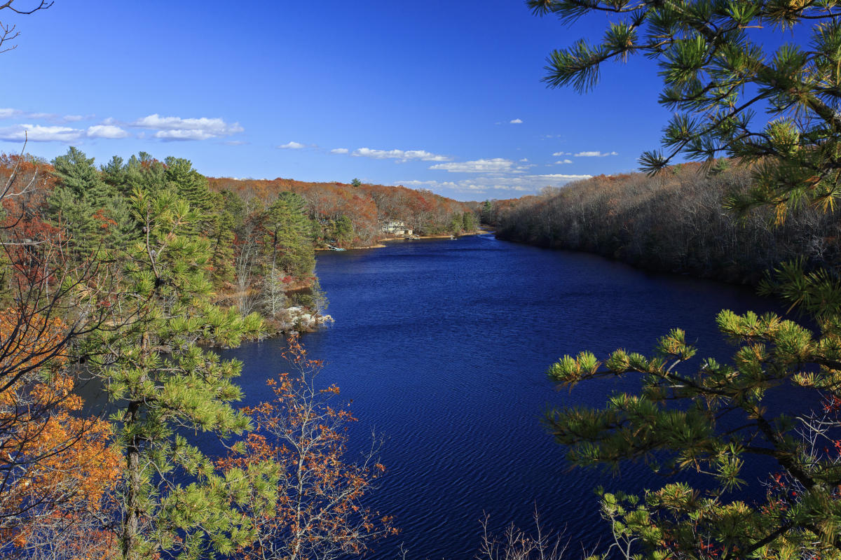 Hike out to this picture perfect pond in South County, Rhode Island