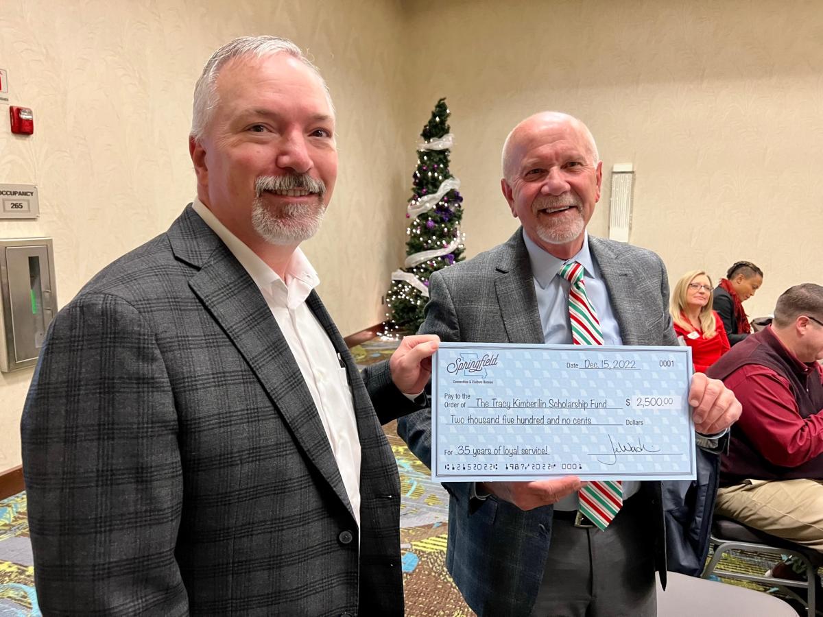 CVB Board Presents Plaque, Proclamation and Scholarship Donation