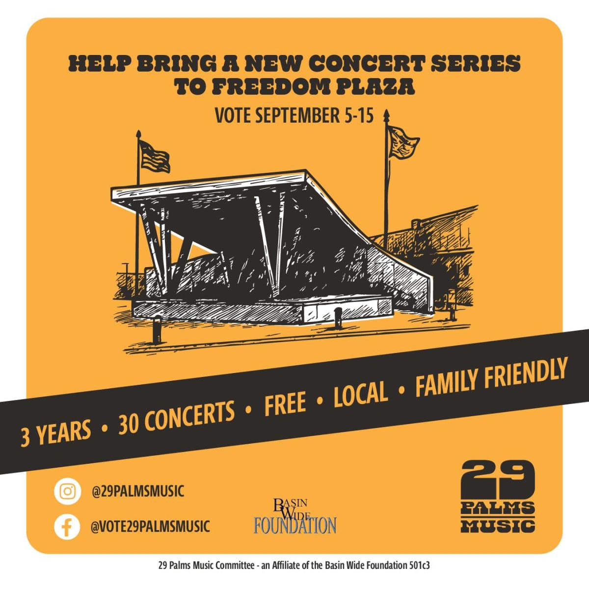 Vote to Bring Free Outdoor Concerts to 29 Palms!