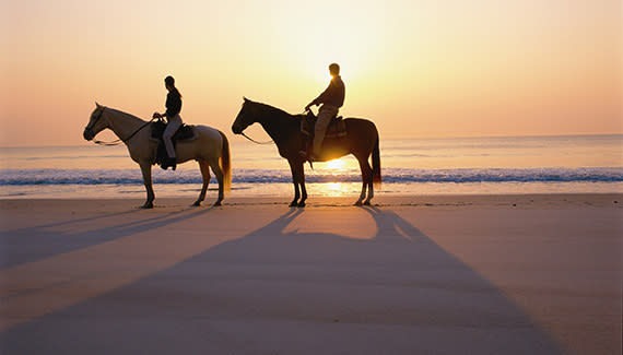 Hoch zu Ross am Strand in Florida