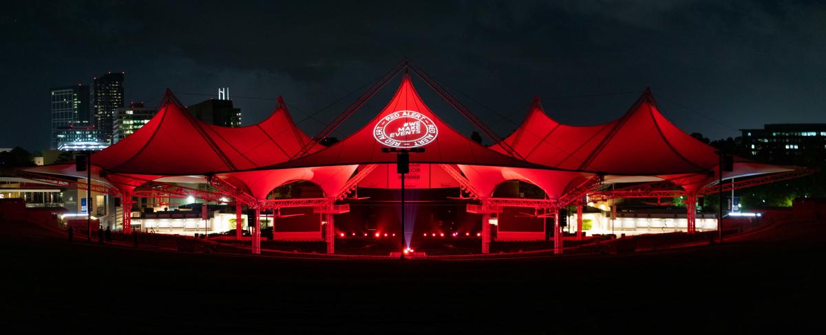 The Pavilion Lights Up Red to Support Live Event Industry