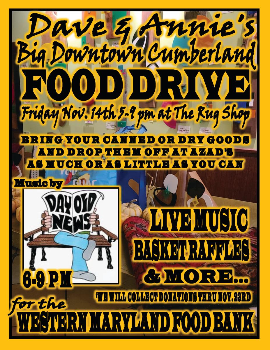 Dave & Annie's Big Food Drive w/ Day Old News for the Western MD Food Bank