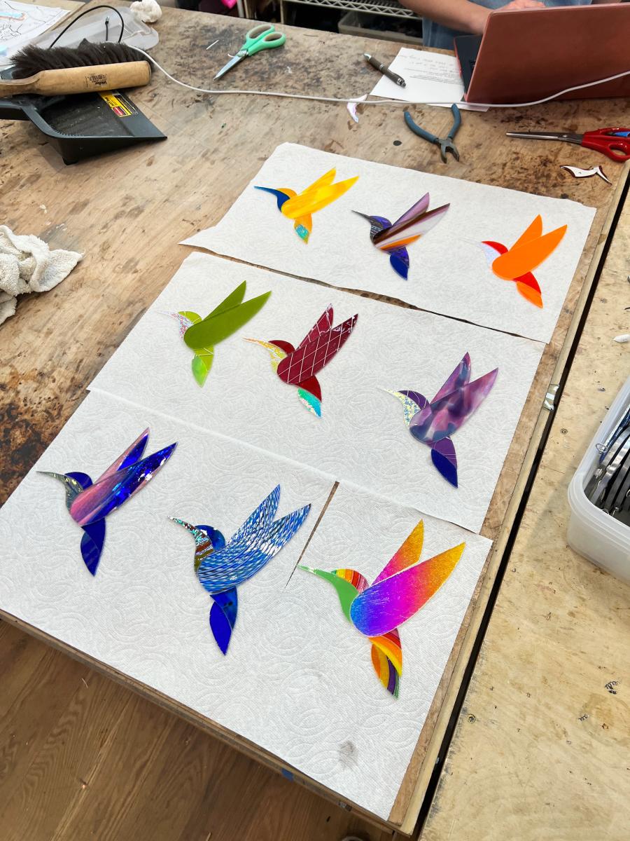 Pre-cut Stained Glass Hummingbird Class