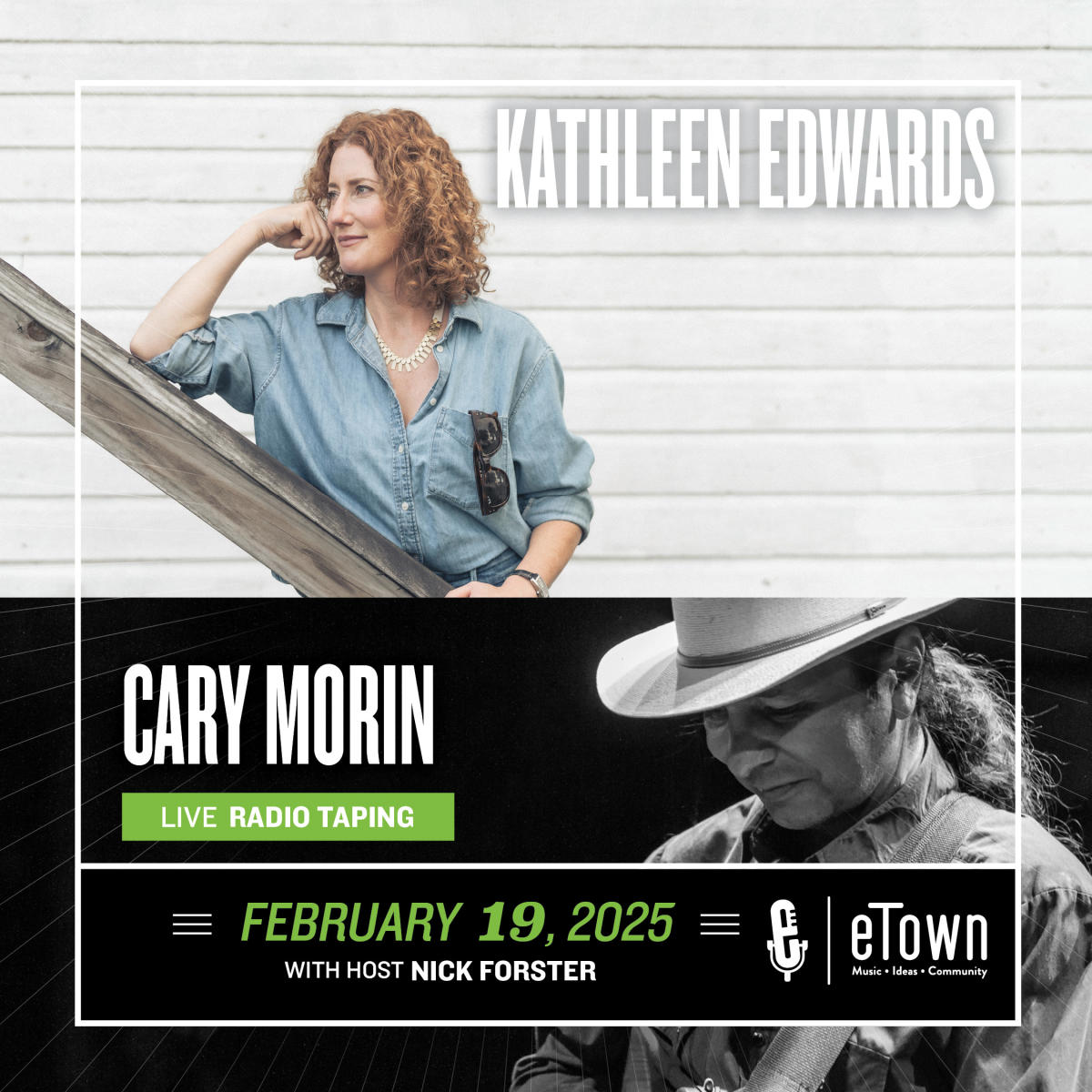 Live eTown Radio Taping with Kathleen Edwards and Cary Morin