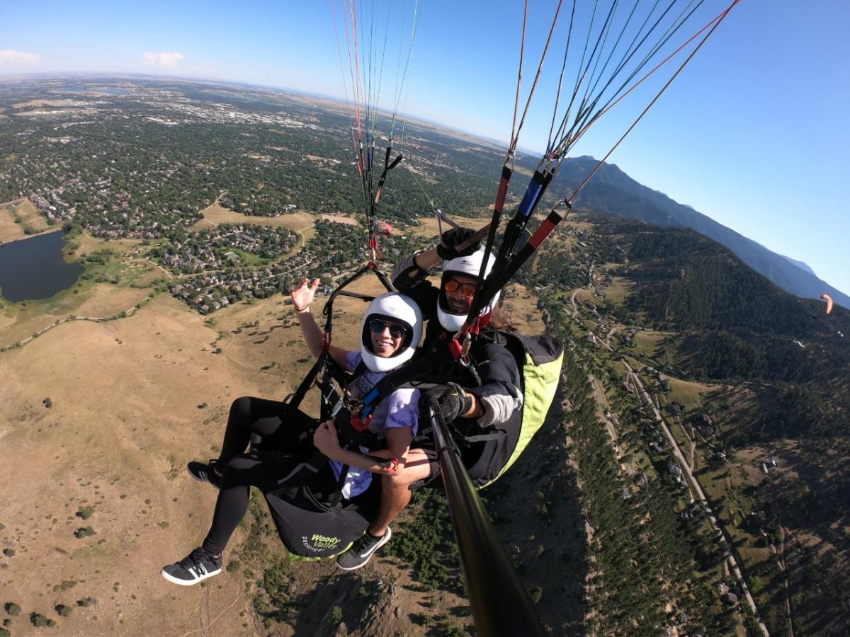 Coast Above the Flatirons with a Tandem Paragliding Experience